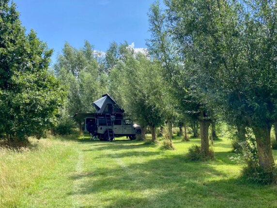 Kamperen tussen de bomen in de buurt van de Blankaart - Charmecamping.nl